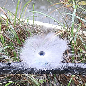 Juzizj 100 Pack Adjustable Irrigation Drippers 1/4 Inch Emitter Dripper 360 Degree Full Circle Pattern Water Flow Drip Emitter Micro Drip Irrigation Sprinklers for Home Garden Lawn(Black)