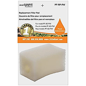 Little Giant PF-RP-PW Replacement Filter Pad for PF-AD-PW Small Pond Pump Pre-Filter, White, 566109