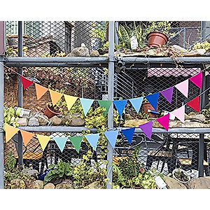 Rainbow Felt Fabric Bunting, 24 Pcs/ 16.4 Feet(2 Pack) Decoration Banners for Birthday Party, Baby Shower, Window Decorations and Children's Play Room Decorations