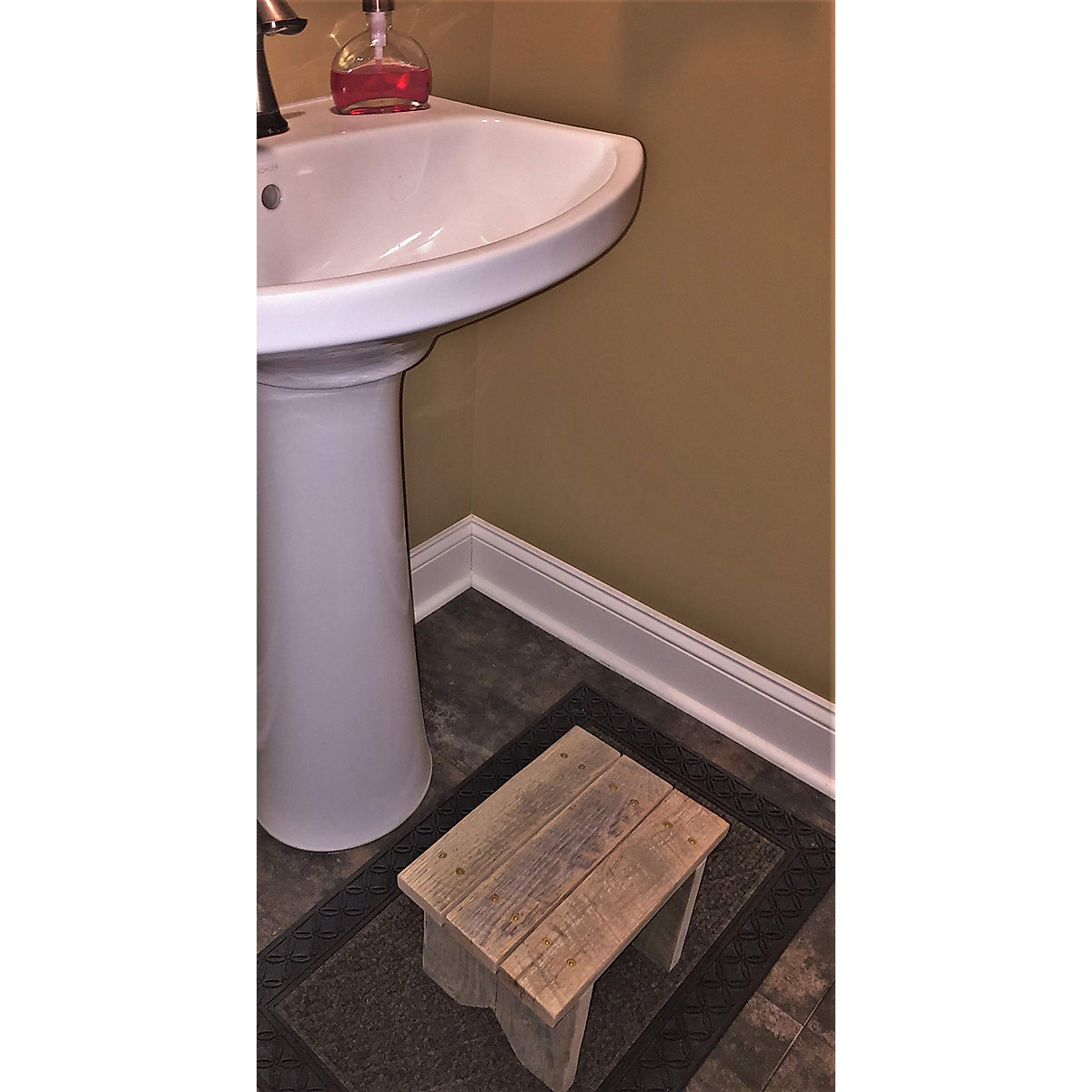 Classic Amish Reclaimed Wood Stool. Natural, Rustic, Solid. Versatile Home Decor Piece. Handmade in USA. Step/Sitting/Footstool/Plant Stand.