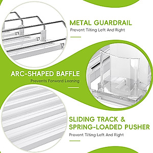 Soda Can Dispenser for Refrigerator,Self-Pushing Drink Organizer for Fridge, Width Adjustable Fridge Organization, Beer Pop Can Water Bottle Drink Dispenser for Fridge (15.1"D) White (5 Row, White)