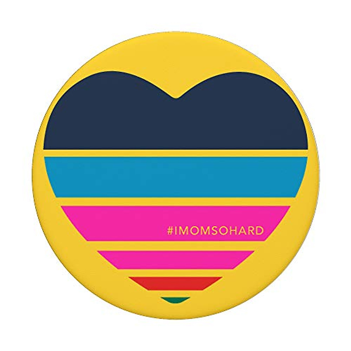 IMOMSOHARD Rainbow Heart (Yellow) PopSockets Stand for Smartphones and Tablets