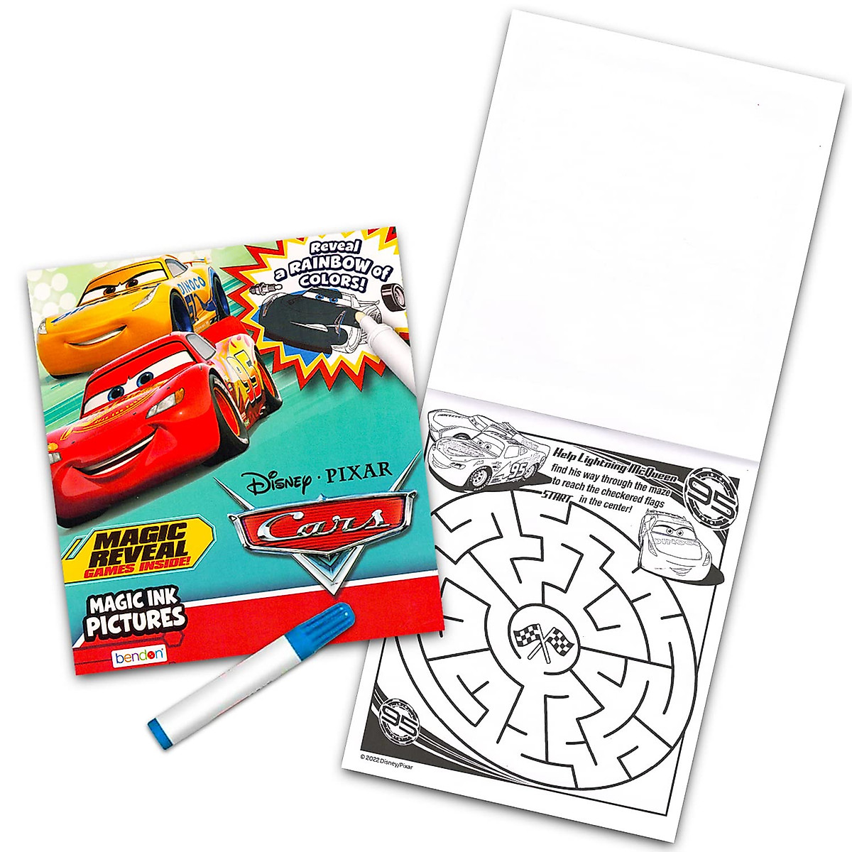Disney Pixar Magic Ink Coloring Book Super Set - 3 Imagine Ink Books Featuring Toy Story, Lion Guard, Disney Cars with Invisible Ink Pens and Stickers
