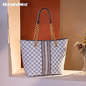 Montana West Tote Bag Purses and Handbags for Women Top Handle Shoulder Satchel Handbags with Pockets Women Hobo Handbags MWC-039DBG