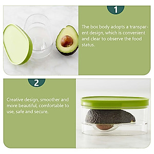 Operitacx 2Pcs Avocado Keeper Transparent Avocado Storage Container Box Avocado Saver Fresh Fruits Vegetables Storage Containers for Kitchen Fridge Food Organizer