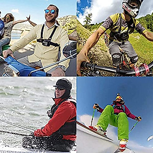 Wealpe Chest Mount Harness Head Strap Mount Compatible with GoPro Hero 11, 10, 9, 8, 7, Max, Fusion, Hero (2018), 6, 5, 4, Session, 3+, 3, 2, 1, DJI Osmo, Xiaomi Yi Cameras