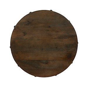 Christopher Knight Home Rivet Side Table, Anitique Gunmetal + Brown Wash