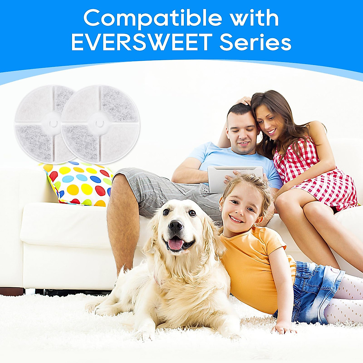 MyfatBOSS Cat Water Fountain Filter, 16 Pack Pet Fountain Filters, Pet Fountain Filter Replacement, Cat Water Filter Replacement for Pet Water Fountain