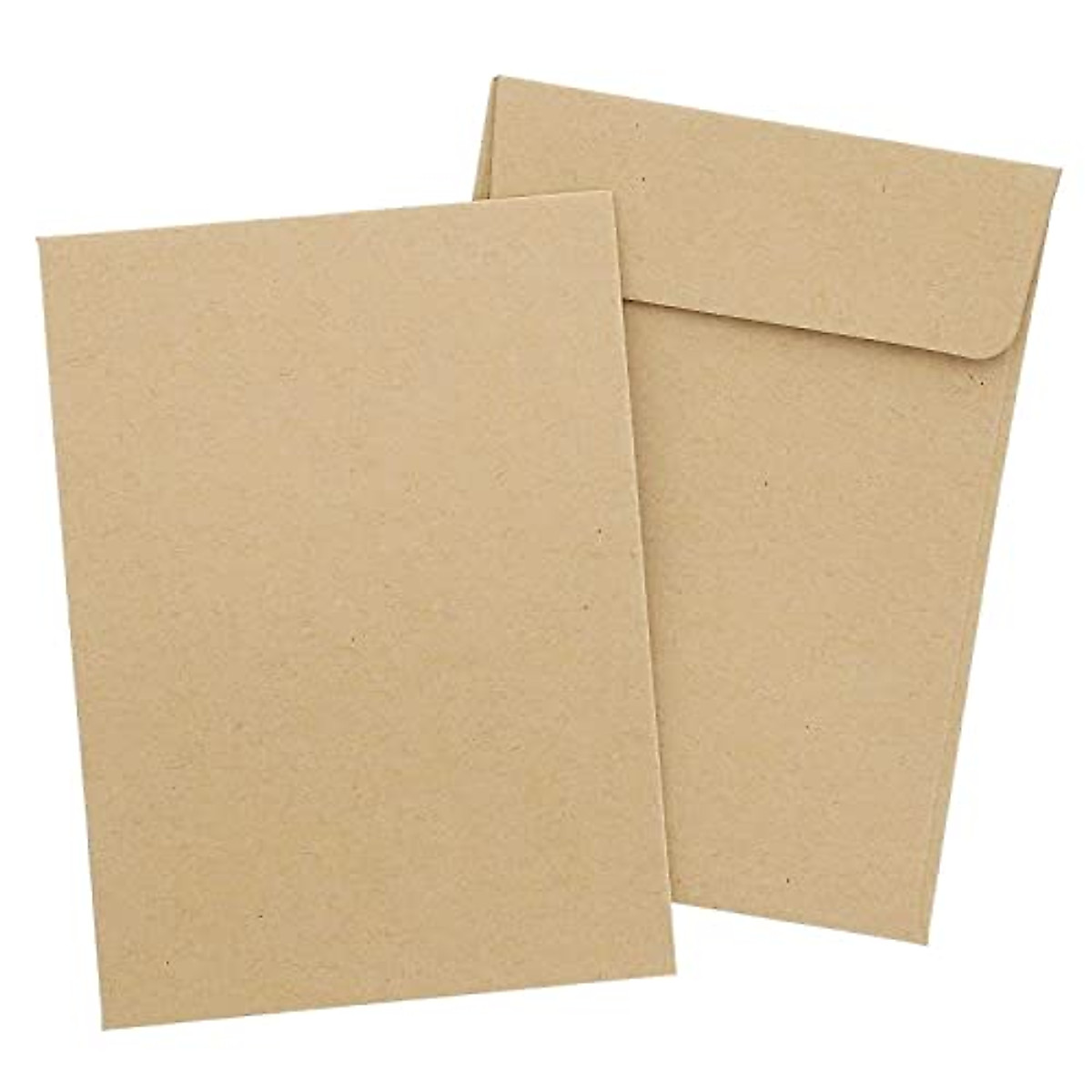 100 Pack Small Seed Saving Envelopes, Bulk 3x4 Empty Paper Packets with Adhesive for Coins, Stamps (Brown)