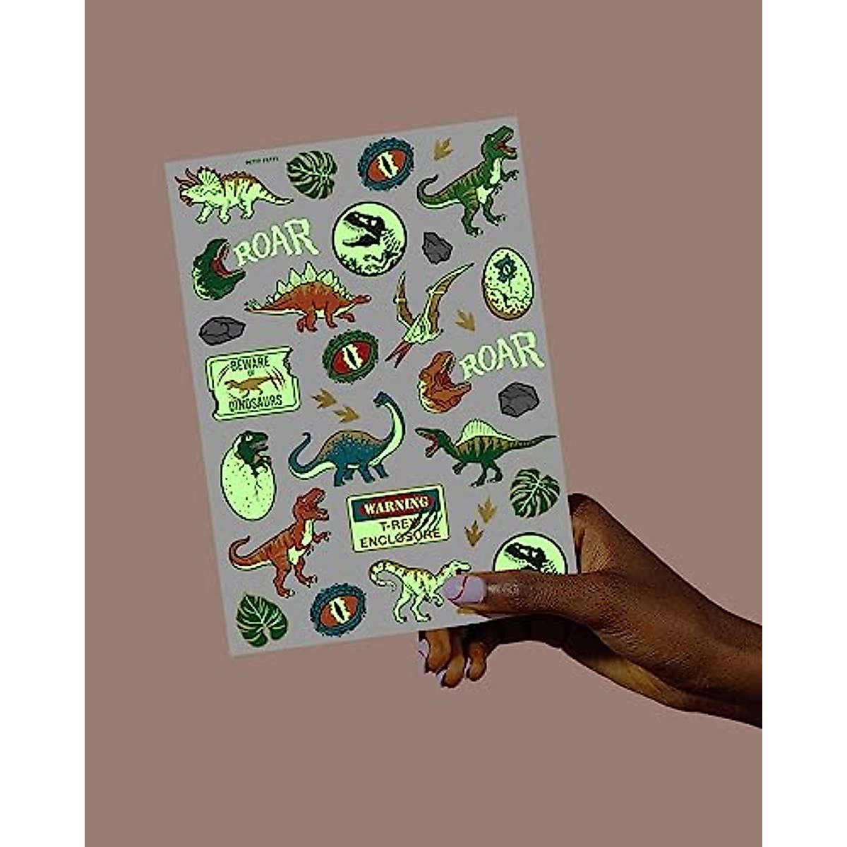 xo, Fetti Dinosaur Temporary Tattoos for Kids - 44 Glow In The Dark Pcs | Birthday Party Supplies, Dinosaur Party Favors, T-rex Decorations