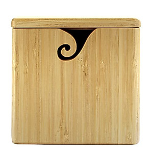 JubileeYarn Bamboo Yarn Bowl with Lid - Holder Knitting Crochet Accessories - Natural - 1 Box