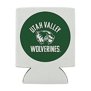 Utah Valley University Wolverines Logo Can Cooler - Drink Sleeve Hugger Collapsible Insulator - Beverage Insulated Holder