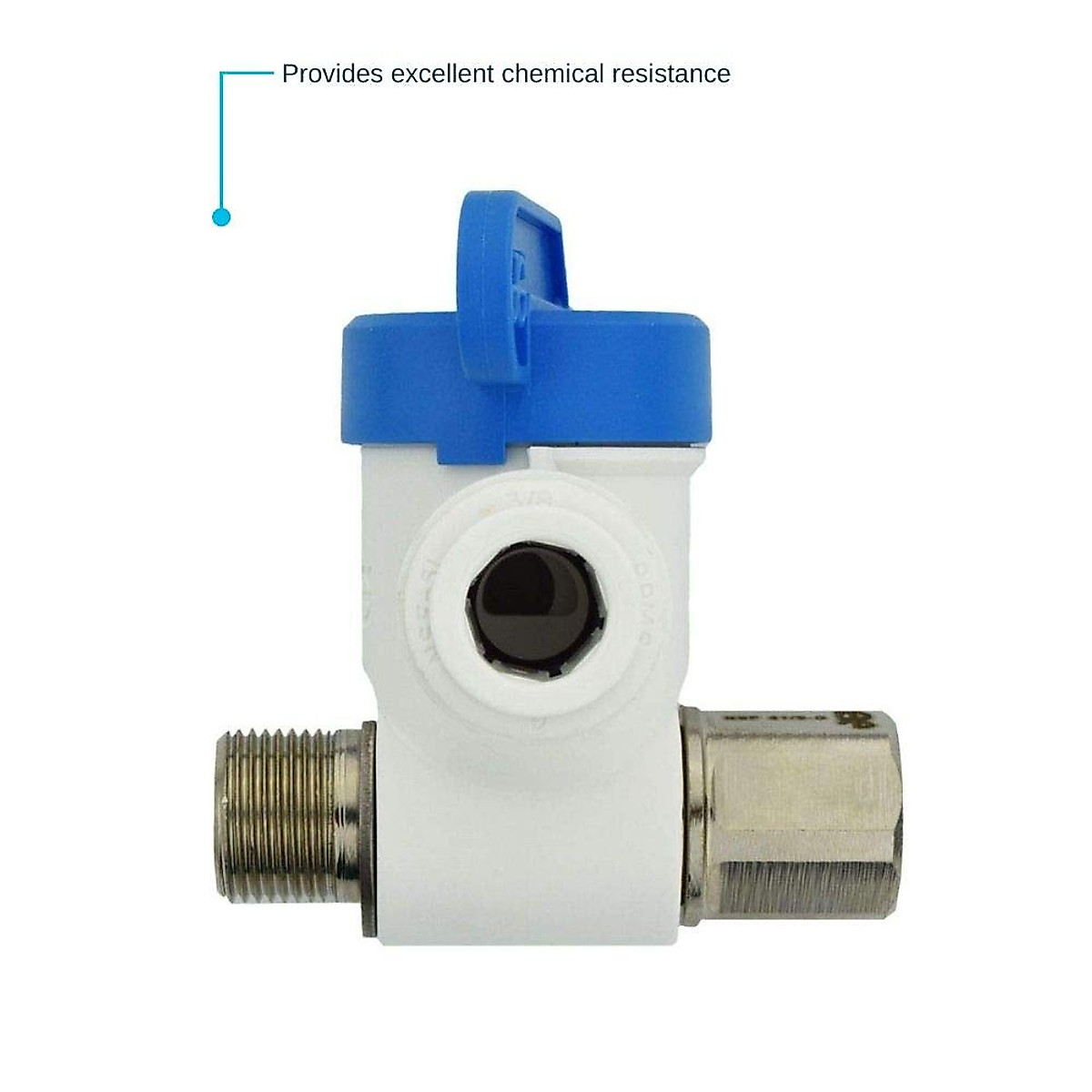 John Guest Speedfit 3/8 x 3/8 x 3/8 Inch Angle Stop Adapter Valve, Push to Connect Plastic Plumbing Fitting, ASVPP2LF