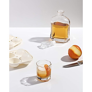 W&P Peak Silicone Sphere Ice Mold w/ Cover | Marble White | Easy to Remove | Round Cocktail Whiskey Drink Ice Maker | Food Grade Premium Silicone | Dishwasher Safe, BPA Free