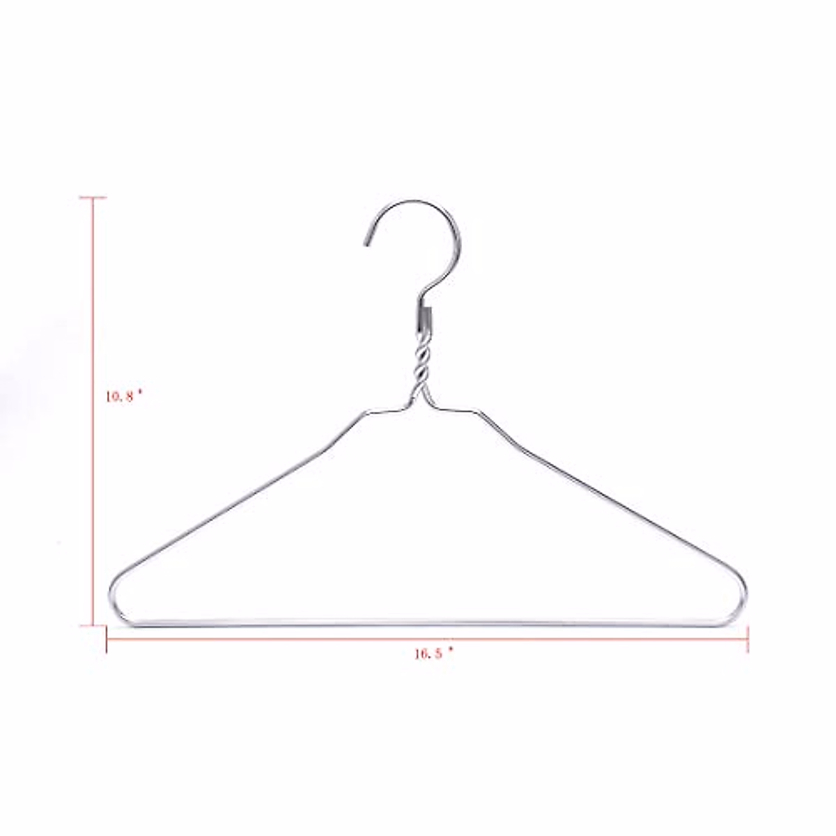 Quality Hangers Silver Aluminum Metal Coat Hangers Heavy Duty Suit Hangers 10 Pack (Adult Size Coat Hanger)