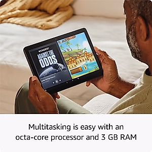 Amazon Fire HD 10 tablet, built for relaxation, 10.1" vibrant Full HD screen, octa-core processor, 3 GB RAM, latest model (2023 release), 32 GB, Black