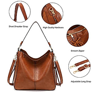 Shaelyka Medium Brown Shoulder bag for Women, Ladies Medium Hobo bag Purse Faux Leather