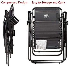 Timber Ridge Zero Gravity Chair Locking Lounge Recliner for Outdoor Beach Patio Camping Support 300lbs, Gray