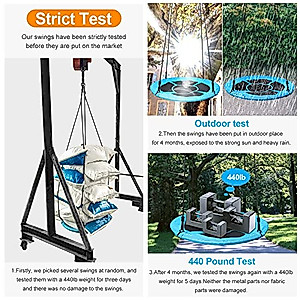 Homde 24 Inch Flying Saucer Swing Anti-Fade Tree Swing Set with 2pcs 5ft Extra Long Strap 2200lbs
