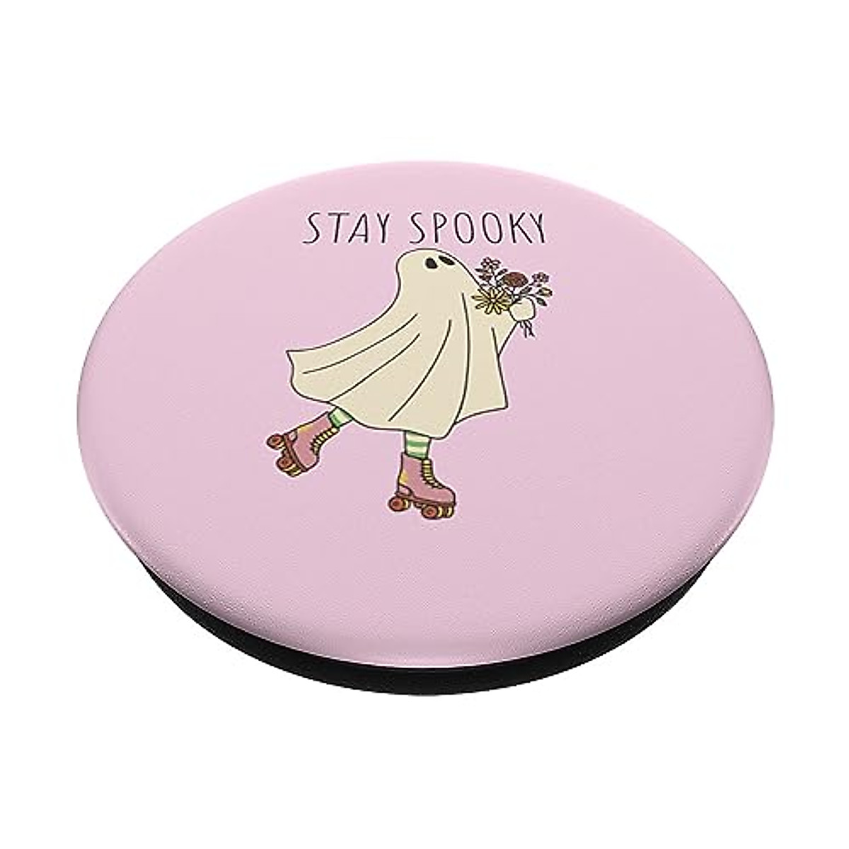 Cute Halloween Rollerskating Ghost Girl Costume Stay Spooky PopSockets Standard PopGrip
