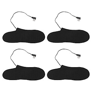 Buachois 4 Pcs Heated Socks,Electric Heated Insoles Foot Warmers USB Rechargeable,Battery Heated Socks,Winter Foot Warmer Socks for Skiing, Hiking, Cycling, Camping, Hunting, Fishing