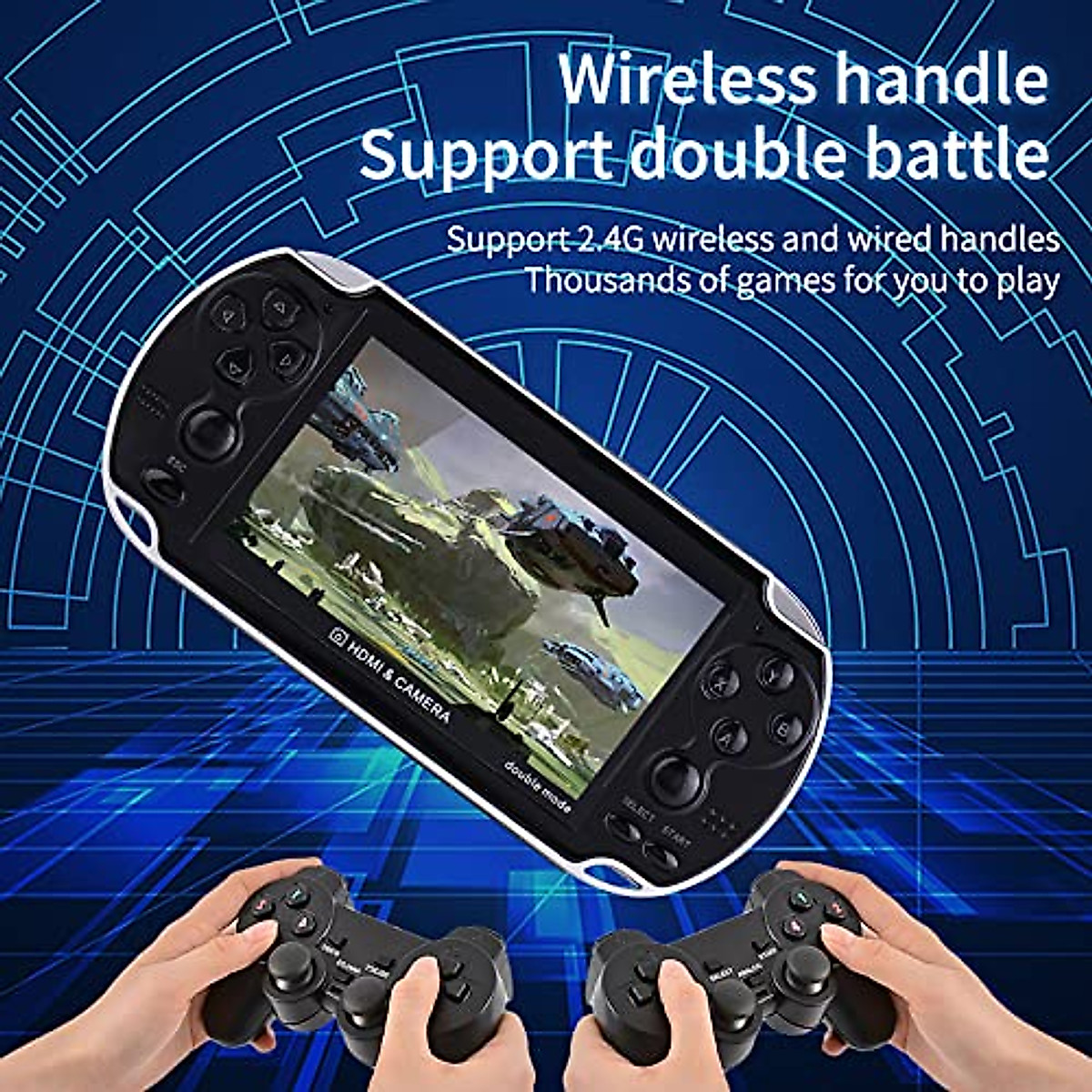 DREAMHAX X7 Plus Handheld Game Console with Preload 10000 Games, Portable Video Games Support HDMI Output & Double Player, Classic Arcade Retro Game Player Gameboy Gift Present (4.3" Screen Black)