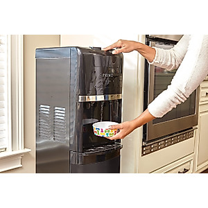 Primo Bottom Loading Water Dispenser, 3 Temp (Hot-Cool-Cold) Water Dispenser for 5 Gallon Bottle w/Child-Resistant Safety Feature, Black with Black Stainless Door
