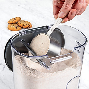 Progressive International ProKeeper+ Clear Plastic Airtight Food Baker's Kitchen Storage Organization Container Canister Set with Magnetic Accessories, 2- Piece Set (Flour 4-Quart)