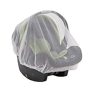 Mosquito Net for Infant Car Seats, Infant Strollers and Bassinets | Breathable with Elastic Netting for Easy fit | Delta Children | White