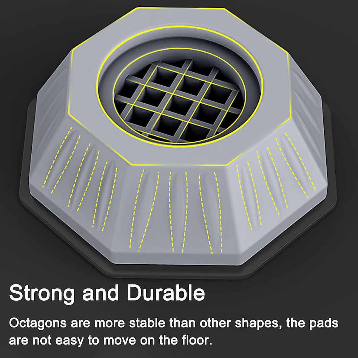 Tillsok Washer and Dryer Pedestals, Anti Vibration Pads Stops Washer Dryer Noise Moving Shaking Walking, Universal Pedestals and Shock Support, 4 PCS