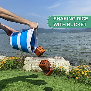 Giant Wooden Set of 6 Yard Dice with Yardkle and Yardzee Scoreboard-Yard Outdoor Games for Adults and Family Giant Lawn Games-Choose Your Set