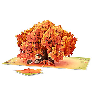 POPWOW Maple Tree Pop Up Card, Leaf, Leaves, Envelopes, Elegant 3D Greeting Cards, Ideal Gifts for Fall Birthday, Happy Autumn Themed, Season, Thanksgiving, All Occasions, 5x7