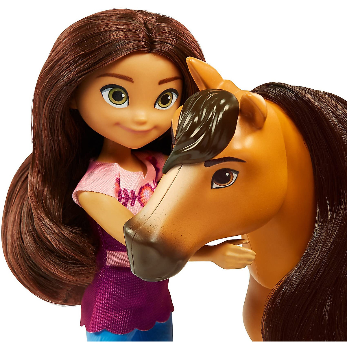 Mattel Spirit Untamed Nuzzle & Play Lucky Doll (7-in) & Spirit Horse (8-in), Movable Joints for Hugging Moment, Doll Clips on Horse, Great Gift for Ages 3 Years Old & Up