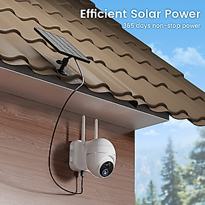 XTU Solar Security Cameras Outdoor, WiFi Wireless Outdoor Solar Home Security Camera with 2-Way Audio, Night Vision, Motion Detection