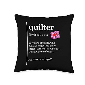 Cute Definition Gifts Quilter Definition Throw Pillow, 16x16, Multicolor