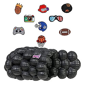 Jaeynow Massage Bubble Slippers Slides Women,Pillow Slides Funny Lychee Spa Slippers for Men Indoor and Outdoor Non-Slip Bath Shower Shoes Bedroom House Gym Basketball Slides Sandals（Black Diy 35/36）