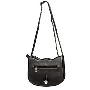 Lost Queen Women's Kawaii Black Cat Triple Moon Pentacle Jinx Shoulder Bag Gothic Ladies Purse