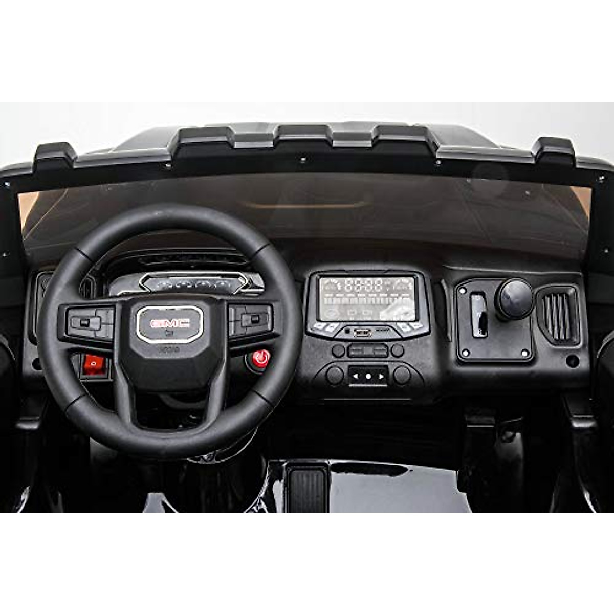 DAKOTT GMC Sierra Denali HD Two Seater 12 Volt Ride-On Truck w/ 2.4G Remote Control, LED Lights, Horn, Music, MP3/USB, Storage Box, Spring Suspension, Electric Vehicle for Kids .