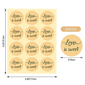 96PCS Love is Sweet Stickers Labels Wedding Favor Labels, Wedding Treat Stickers,Anniversary Stickers