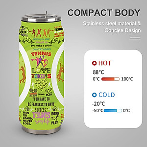 JDEIFKF Tennis Tumbler Cup Travel Mug With Lid,Tennis Lover Birthday Gifts Stainless Steel Vacuum Coffee Mug Cup Tennis Gifts For Women Men 17 Oz