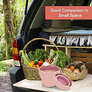 2Pcs Collapsible Paint Brush Washer, Portable Silicone Washing Bucket Brush Holder Cleaner Painting Water Cup for Watercolor Oil Painting(Pink)