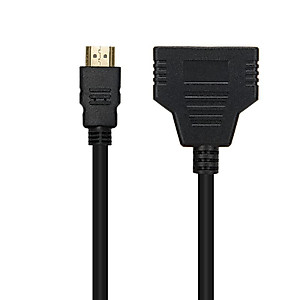HDMI Splitter Cable Compatible with Fire TV Stick, Fire TV, Toshiba Samsung HDTV HD LED LCD TV, 1080P Male to Dual HDMI Female 1 to 2 Way HDMI Splitter Adapter Support Two TVs at The Same Time