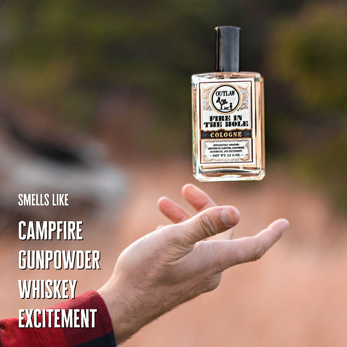 Fire in the Hole Cologne | Unique Cologne Inspired by Campfire, Gunpowder, Sagebrush, Whiskey, & Excitement! | Outlaw Mens & Womens Cologne (3.3 Fl Oz)