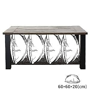 Grand patio Outdoor Coffee Table 40In Aluminum Steel Side Table Modern Rectangle Fits with Conversation Set All-Weather Resin Wicker Storage Shelf Wood Grain Finish Tabletop