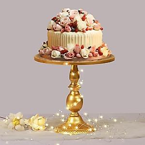 Hotity 12 Inch Cake Stand Round Cupcake Stands Metal Dessert Display Cake Stands, Gold