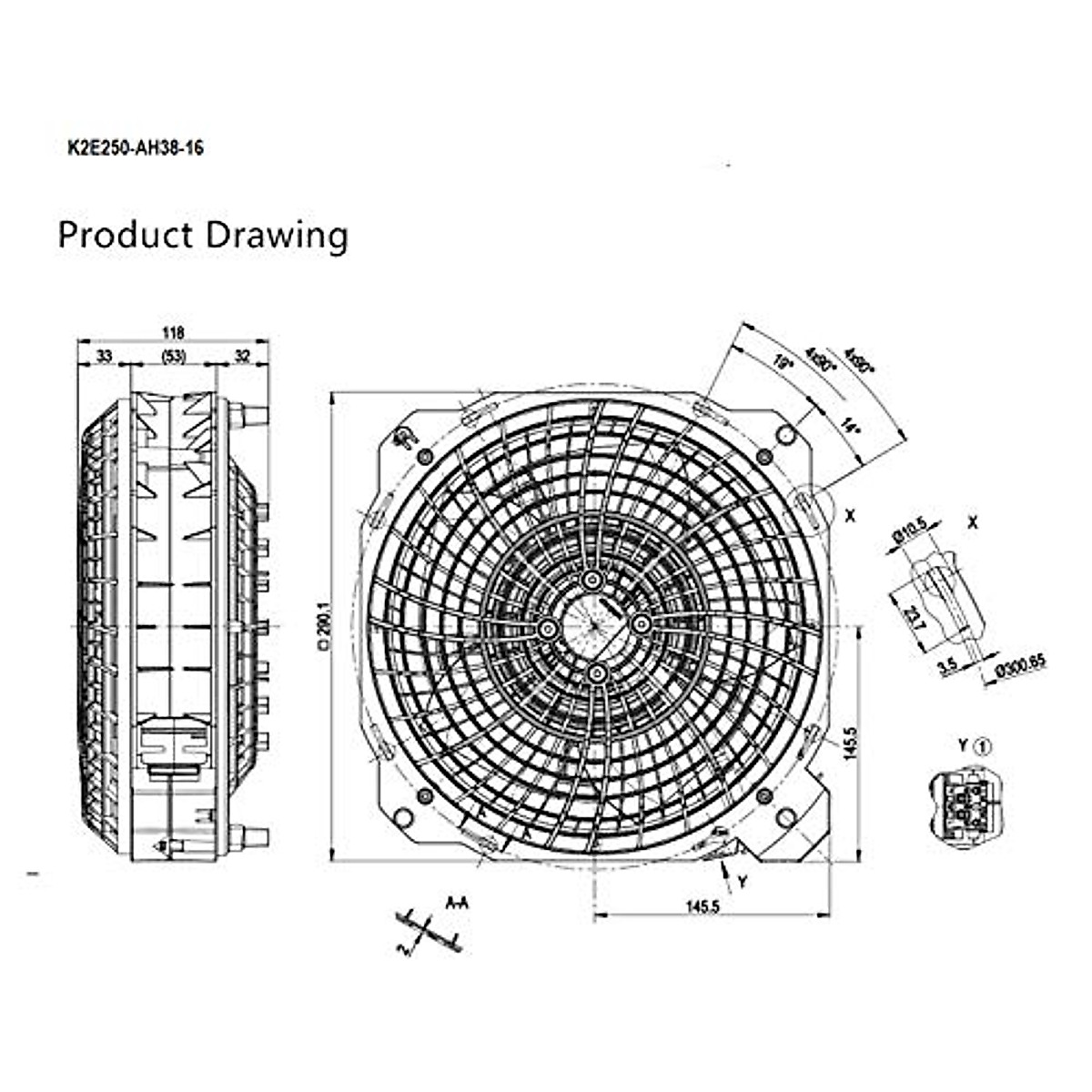 Original New K2E250-AH38-16 115V 145W ebmpapst Cabinet Radiator Fan