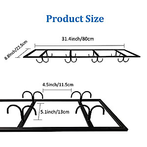 Drstarful Under Cabinet Hooks for Mugs, 16 in 1 Large Coffee Bar Mug Rack, Under Shelf Durable Metal Mug Hanger Holder for Coffee Cup Display, Hanging & Drying, Easy to Mount, Screws Included