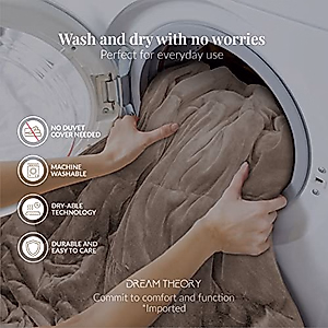 Dream Theory Cooling Weighted Blanket, Washable Weighted Blankets for Adults, 100% Natural Cotton Heavy Blanket with Glass Beads, Deep Touch Pressure Therapy, Relaxation, Sleeping, Tranquility - Tan