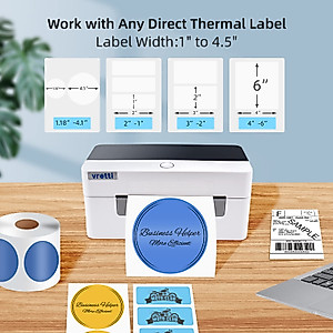 vretti Bluetooth Thermal Label Printer, 4x6 Shipping Label Printer for Shipping Packages & Small Business, Wireless Label Printer Compatible with iPhone Android Window Mac USPS UPS Amazon
