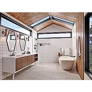 Delta Faucet Pivotal 17 Series Dual-Function Matte Black Shower Faucet, Shower Trim Kit, 5-Spray H2Okinetic Shower Head, Matte Black T17299-BL (Valve Not Included)